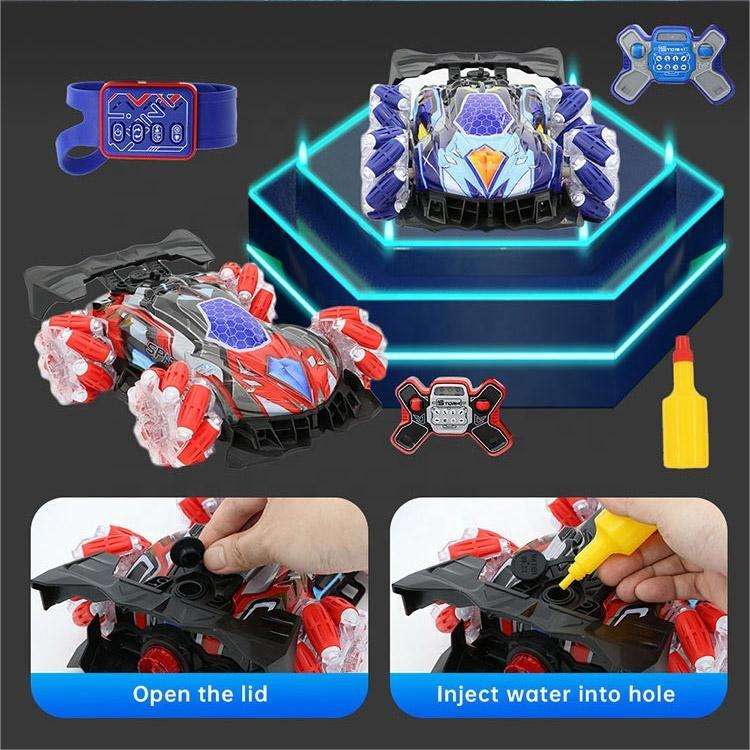 2024 RC Racing Stunt Cars Multiple Terrains,Tail Spray Toys with lights ...