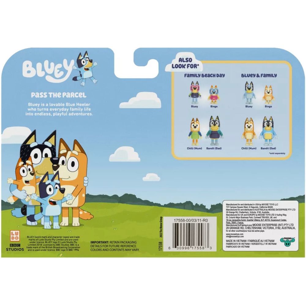 Bluey Figures 4 pack Pass the Parcel - ToyTime| ToyTime