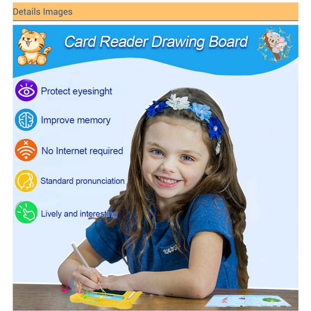 Early Educational Kids Writing/Drawing Tablet with Talking Flash Card ...